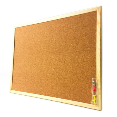 NATURAL CORK PIN NOTICE BOARD - OFFICE MEMO SCHOOL WITH FREE PUSH PIN ...