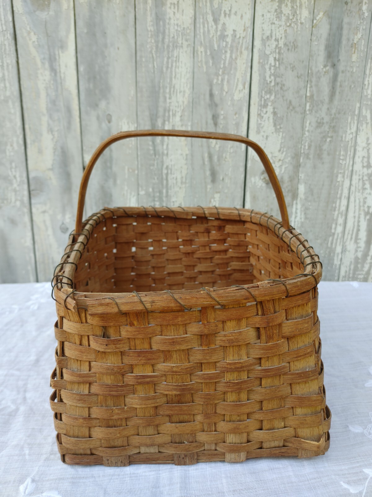 Antique 19th Century Taghkanic Basket with Wooden Handle | eBay