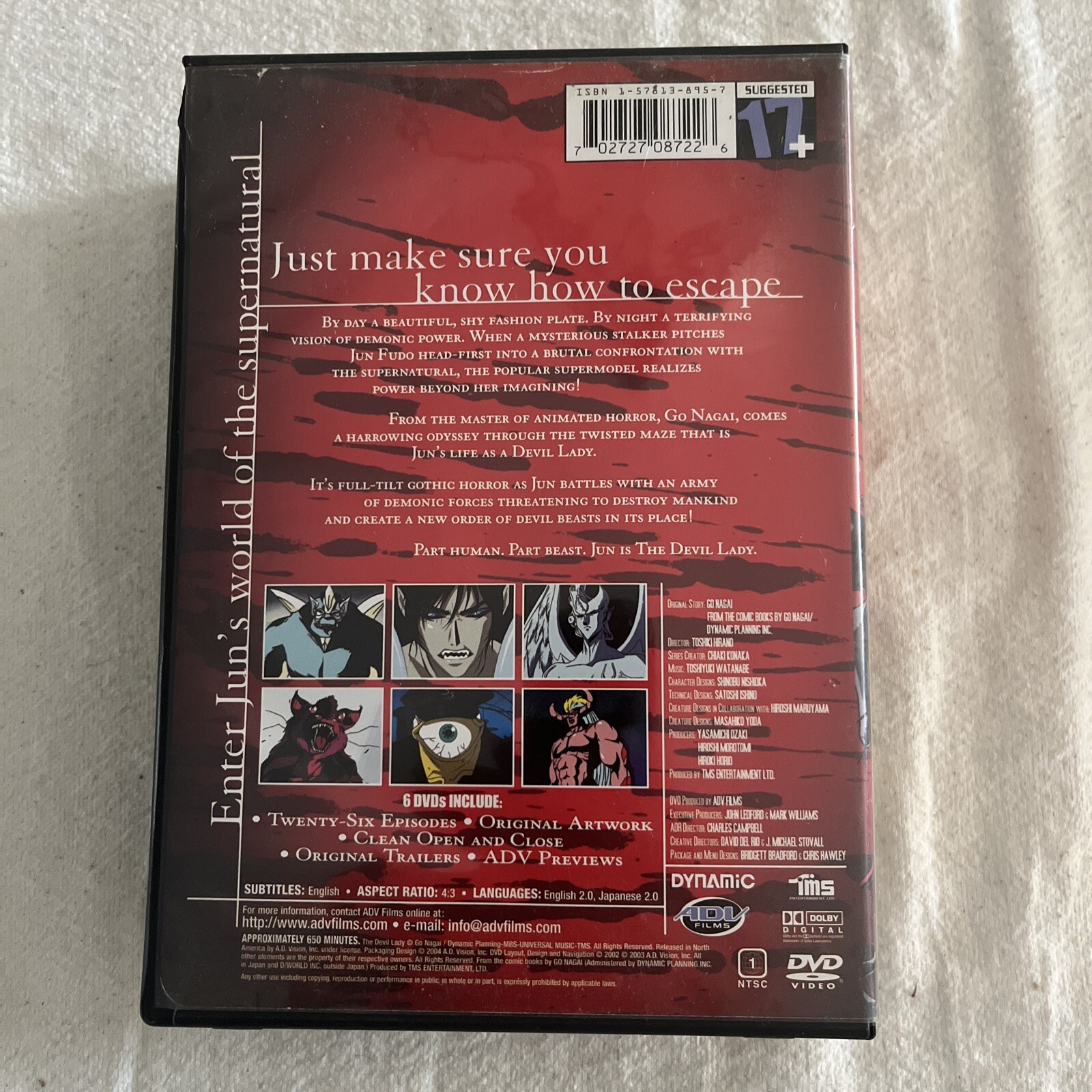 The Devil Lady Anime The Complete DVD Collection 6-Disc Set 2004 ADV ...