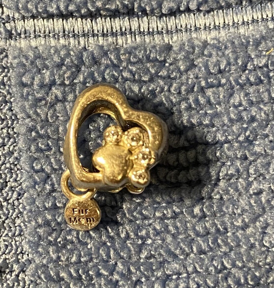 PANDORA Sparkling Paw Print & Heart Authentic Charm Silver - 798873c01 ...