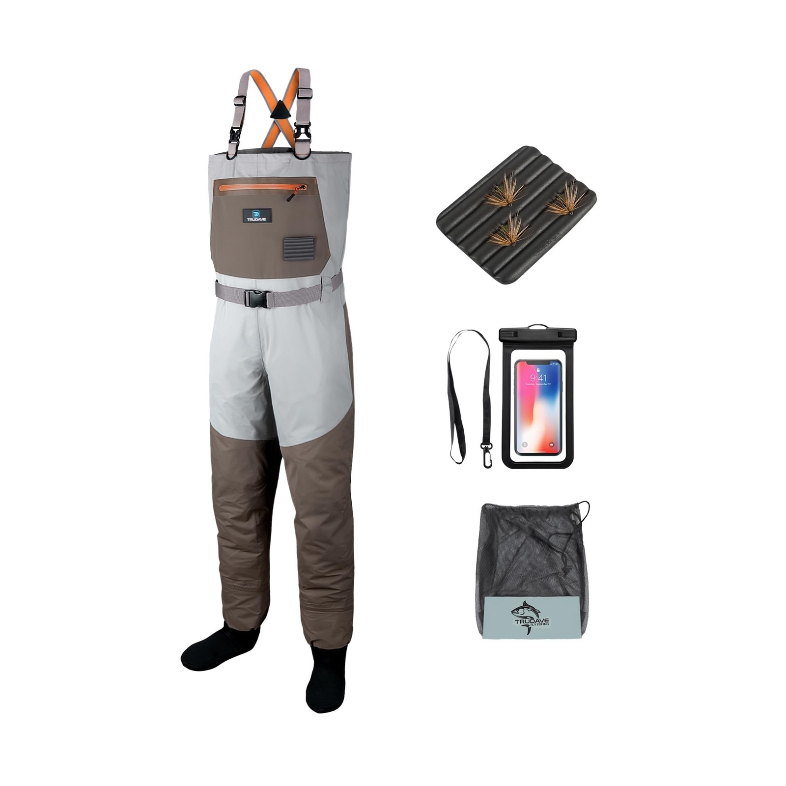 Trudave Fishing Waders, Waterproof Stocking Foot Waders for Men and ...