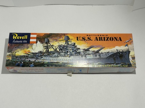 1969 Revell Authentic Kits Battleship U.S.S. Arizona Plastic Model Ship ...