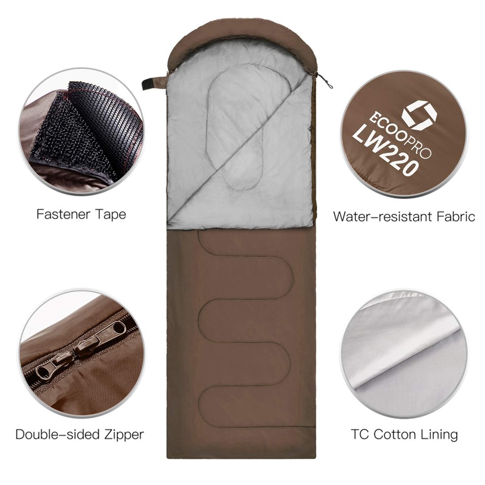 Warm Weather Sleeping Bag - Portable, Waterproof, Compact Lightweight ...