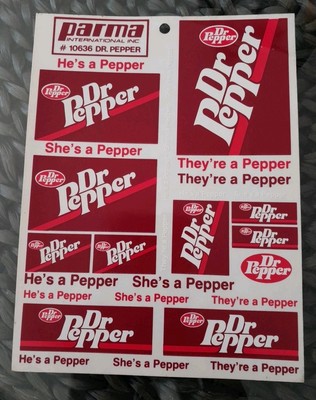 # 10636 Parma RC Dr Pepper Soda Drink Decal Sticker Sheet Nascar Racing ...