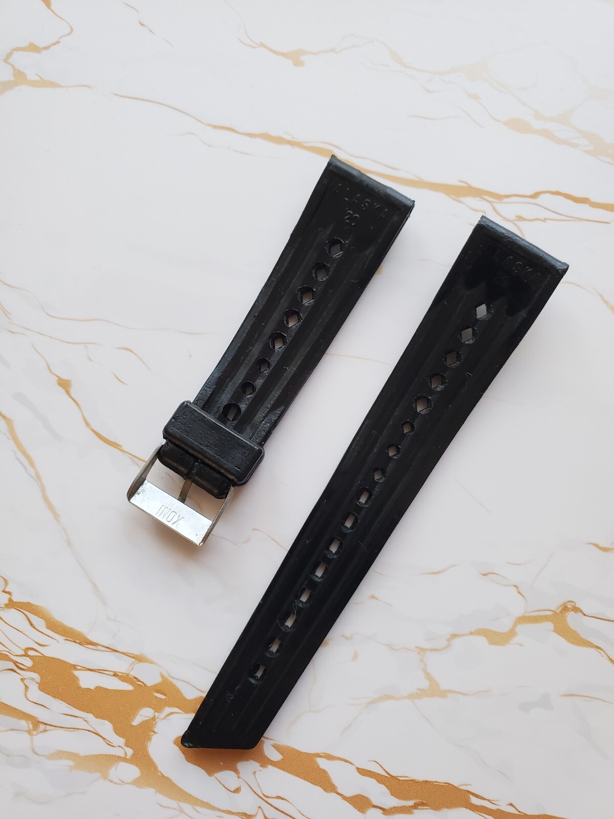 ALASKA "Plongee" 20MM "TYRE" SKIN DIVER RUBBER STRAP Fit Yema Seamaster ...