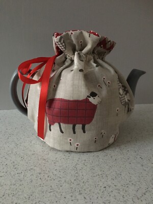 Handmade large Tea Cosy,Four Cup, 1300ml, Fabric Tea Cosy,sheep, Red ...