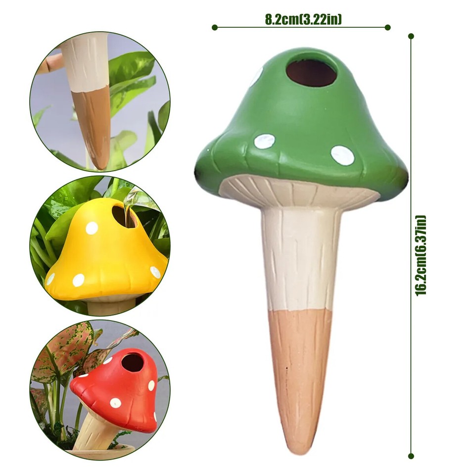 4Pcs Self-Watering Mushroom Spikes Decorative Automatic Potted Plant ...