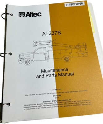 Altec AT237S Maintenance And Parts Manual 1119GF0168 **SALE** | eBay