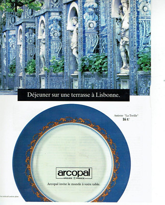 Publicité Advertising 0124 1992 Arcopal art table la Treille Lisbonne ...