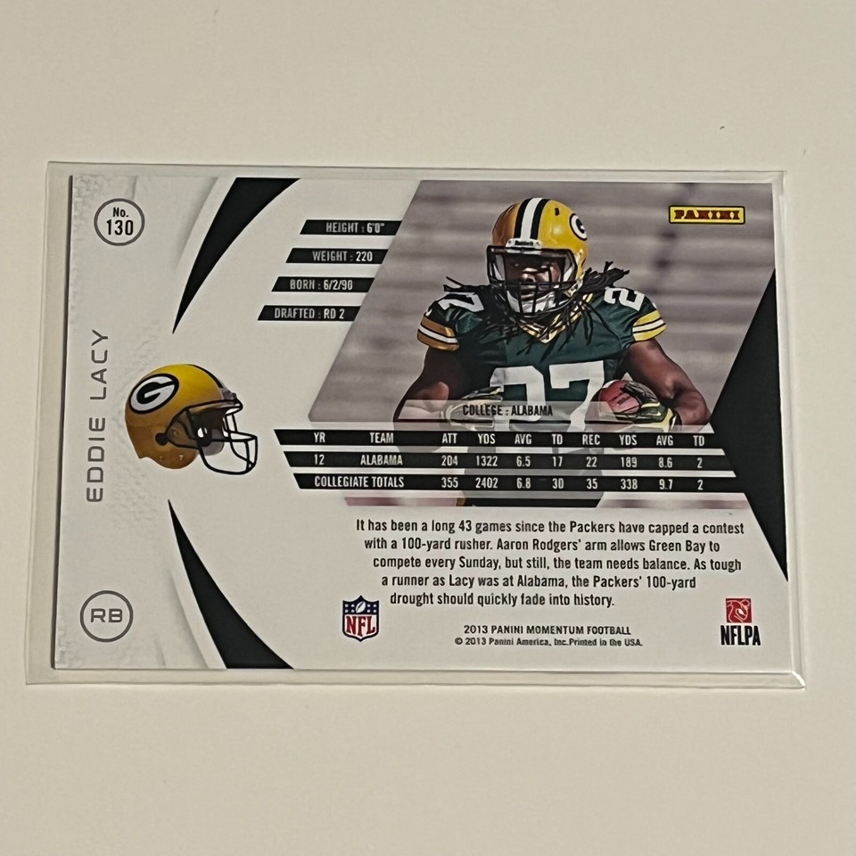 Eddie Lacy 2013 Panini Momentum RC Thick Football Card #130 Green Bay ...