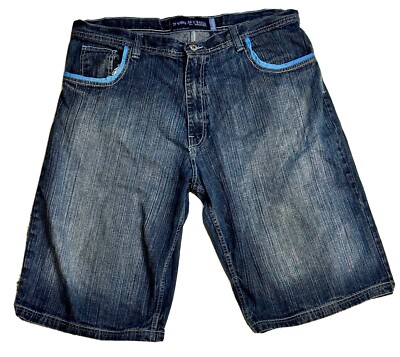 Evolution In Design Men’s Denim Shorts Blue Trim Size 40 | eBay