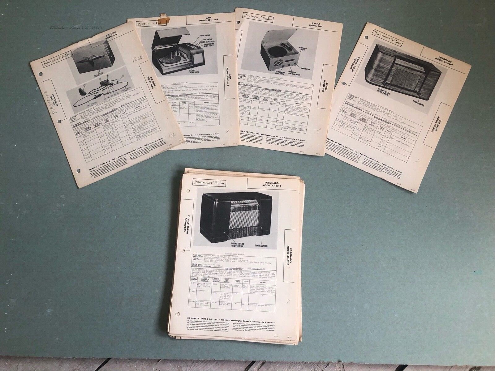 Sams Photofacts Technical Manuals Set-7 Folders 1 thru 34. (You Choose ...