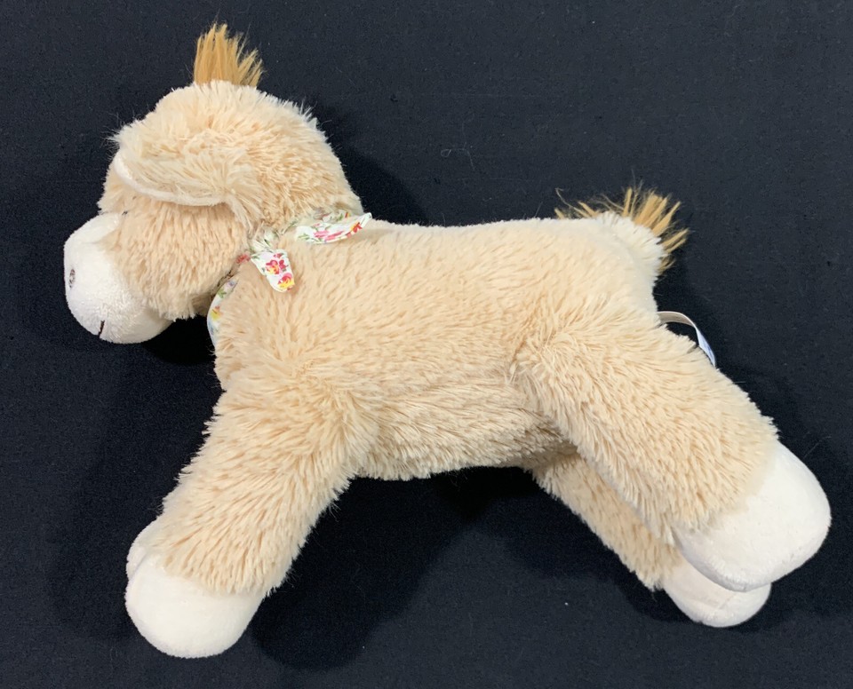 12" Hug & Luv Plush Tan Calf Cow LLama Floral Neck Bandana Soft For All ...