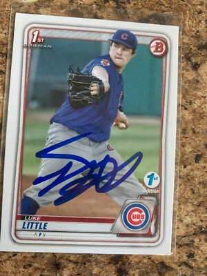 Luke Little Signed 2020 Bowman Draft First Edition Rc Auto Chicago Cubs ...