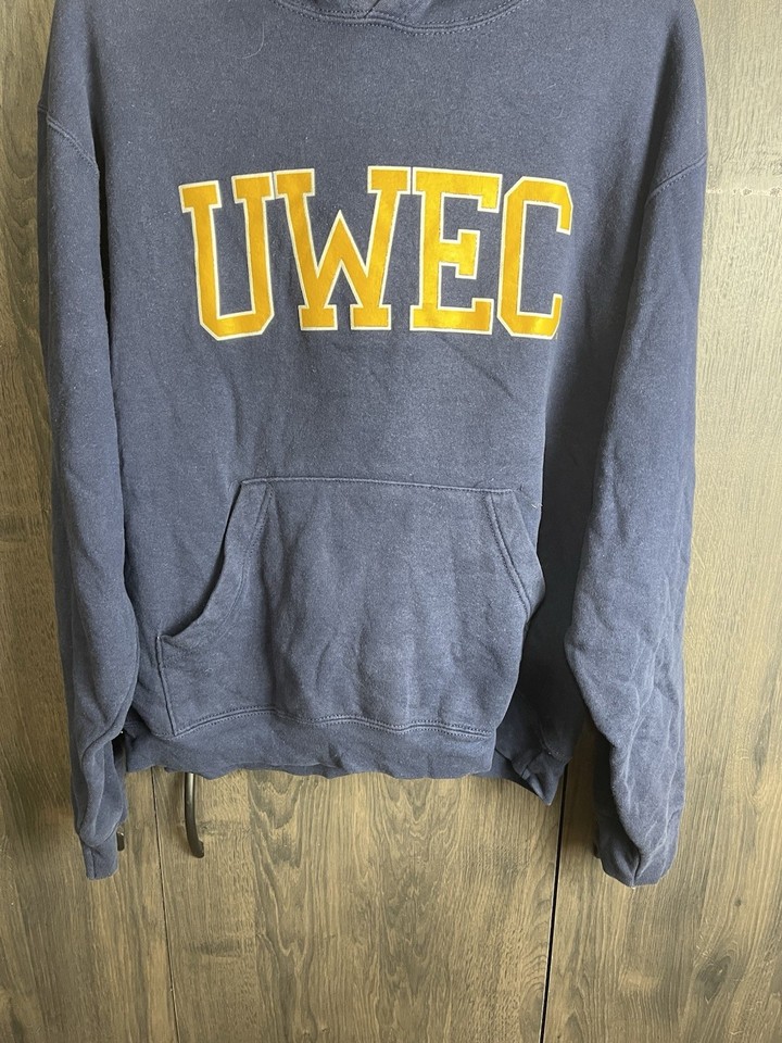 Vintage Eau Claire Hoodie Large Blue Sweatshirt University Blugolds ...