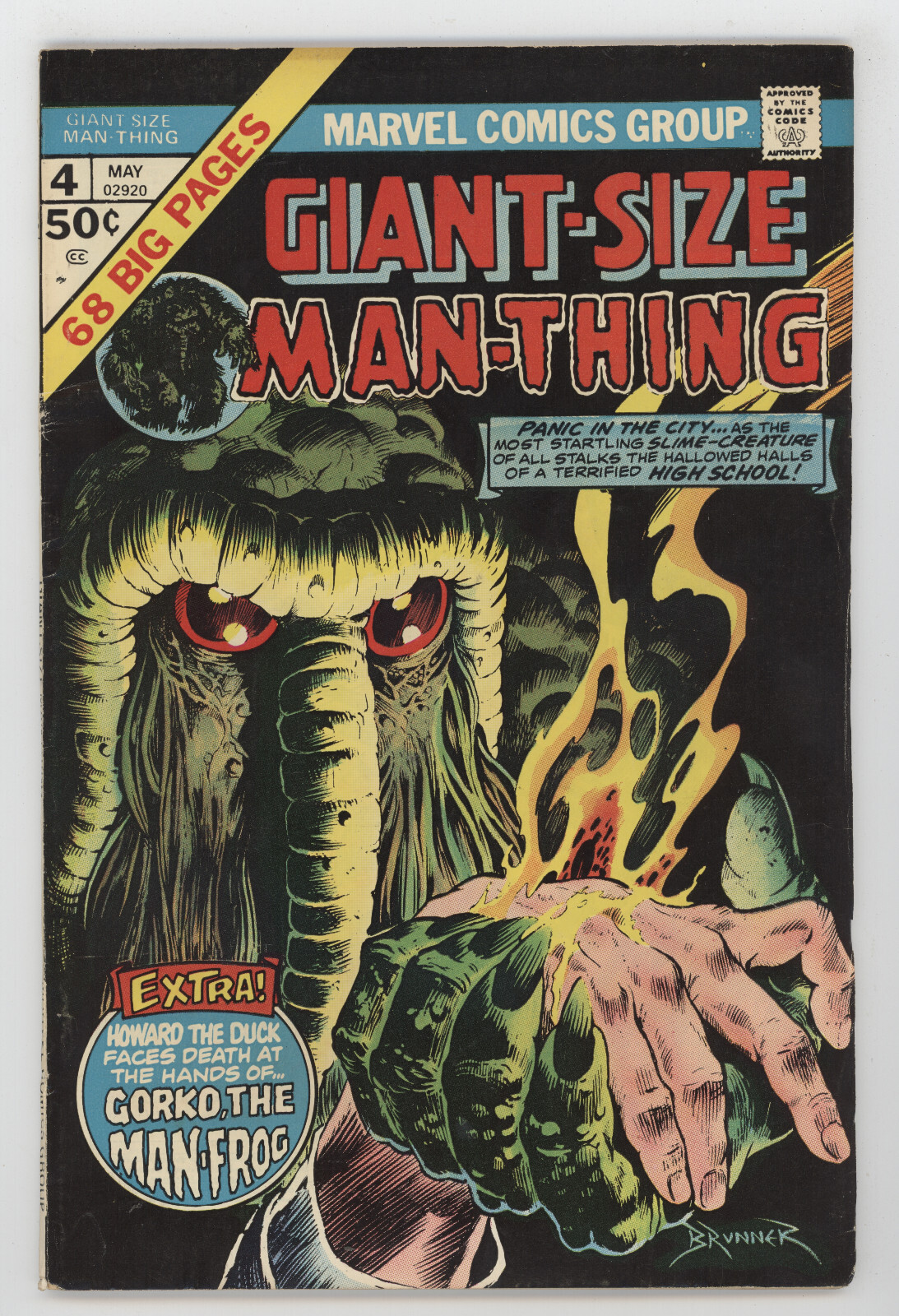 Giant Size Man-Thing 4 Marvel 1975 FN VF Frank Brunner 1st Howard The ...