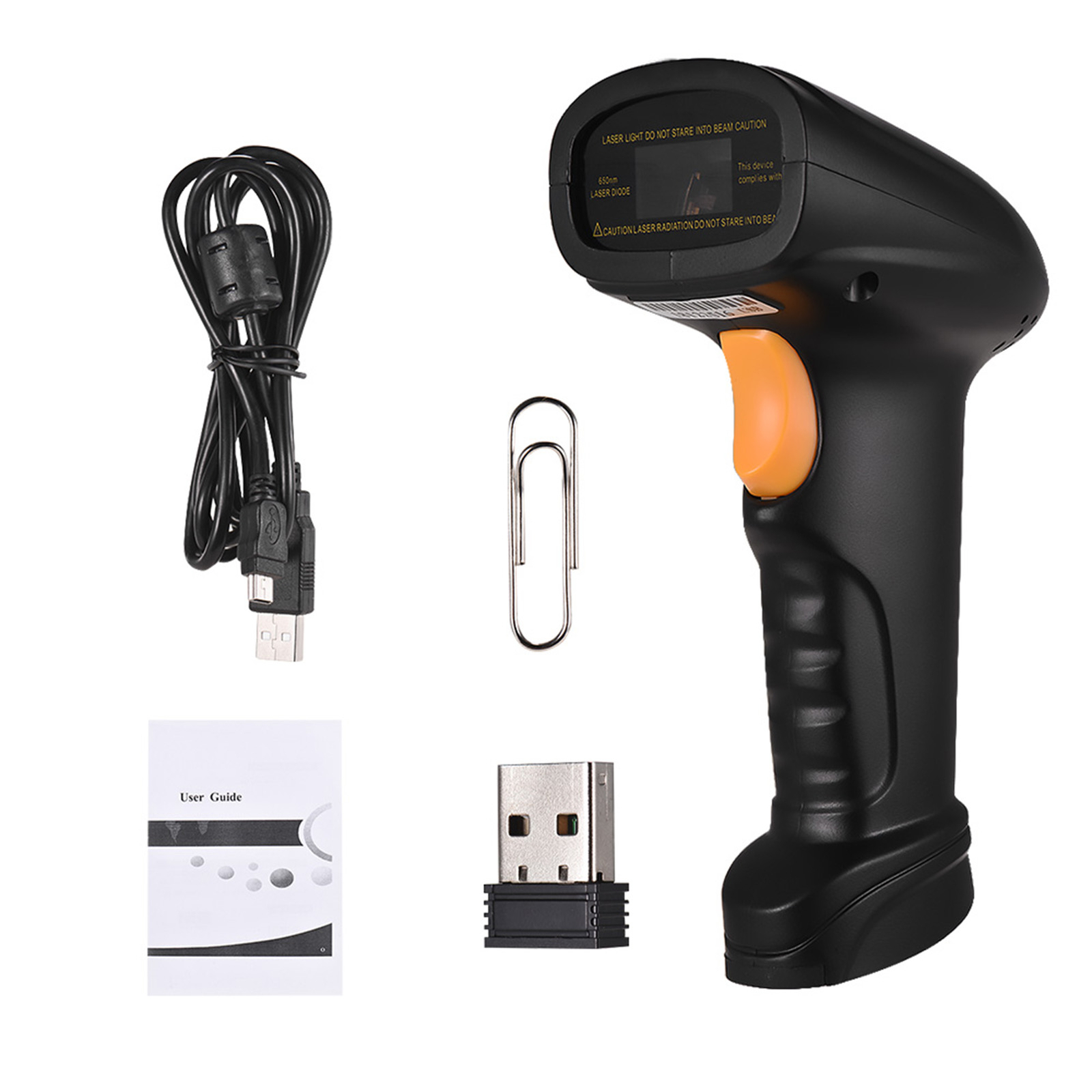 2in1 2.4G Wireless Handheld 1D Barcode Scanner Bar Code Reader USB ...