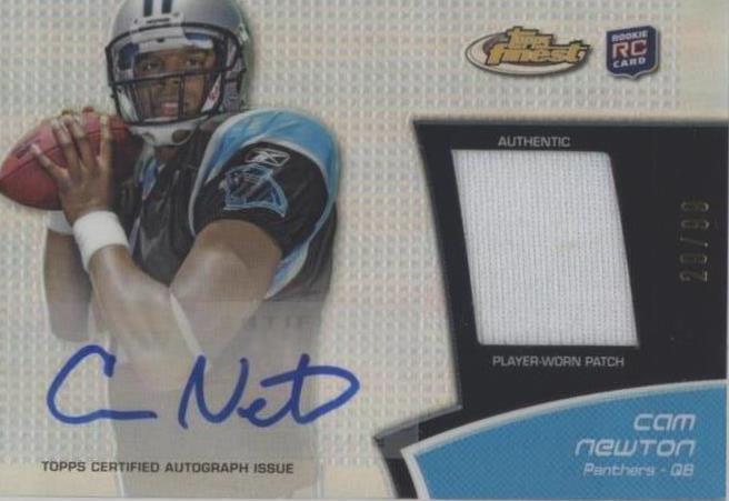 2011 Topps Finest - Rookie Autograph Patch Cam Newton #RAP-CN Refractor ...