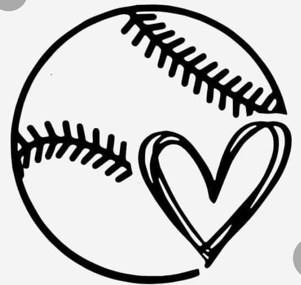 Black And White Softball Clipart