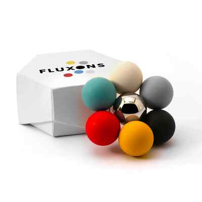 Fluxons Fidget by Feel Flux, 6 colourful rubber-coated steel balls | eBay