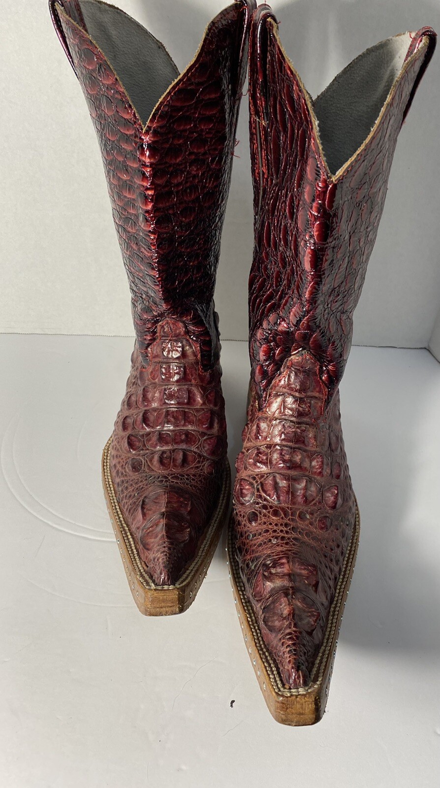 GML Boots Hornback Alligator Men’s Sz 7 C ~ Women’s Sz 9 C Leather ...