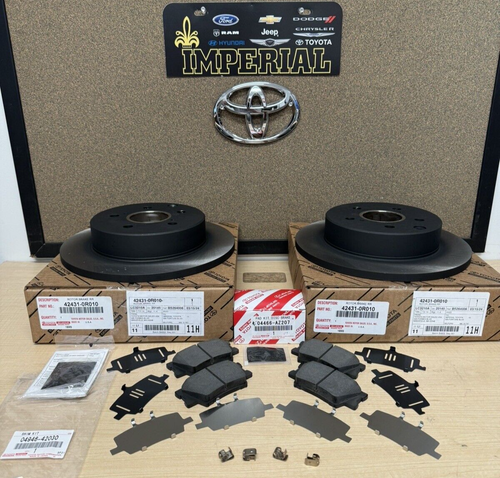 2006-2018 RAV4 NEW REAR GENUINE TOYOTA BRAKE KIT OEM ROTORS TCMC PADS ...