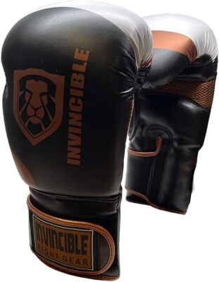 Invincible Fight Gear Standard Leather Hook and Loop Training Boxing ...