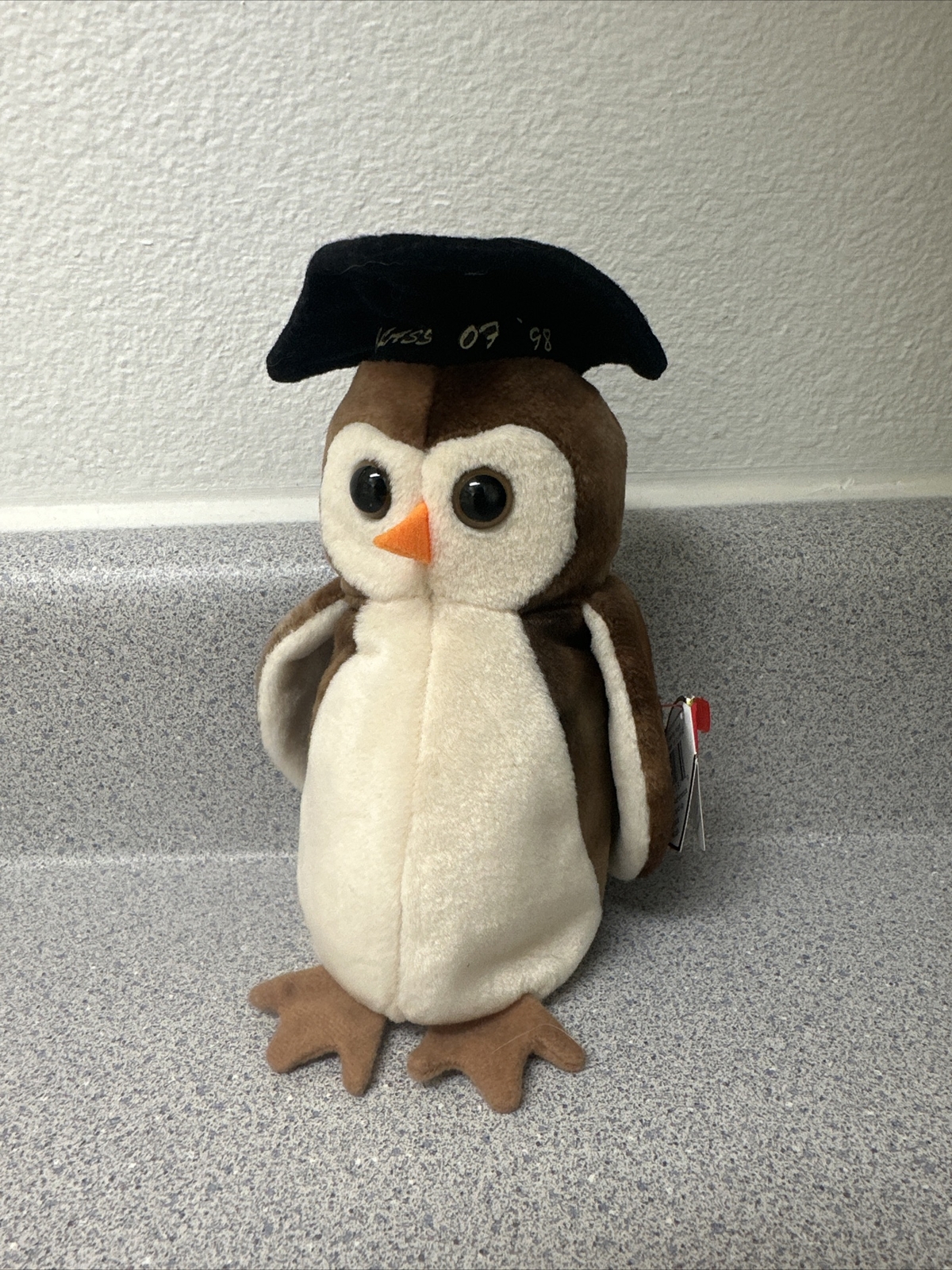 Ty Wise the Owl Beanie Baby Class of 07 1998 Super Rare with Multiple ...