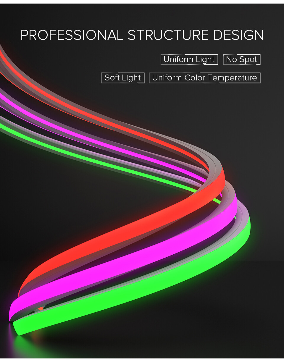 Music LED Neon Light Kits Silica Gel Lights WS2811 LED Strip RGB 5050 ...