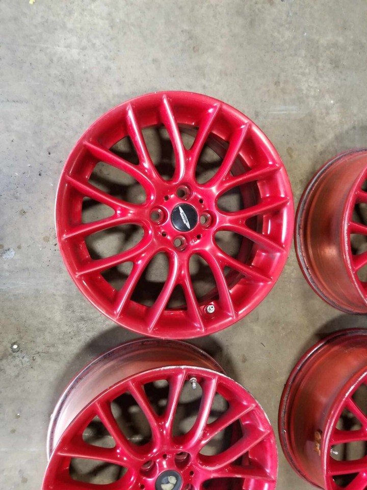 Mini Cooper JCW Wheels Red R112 Challenge Cross Spoke 17x7 02-15 #57 | eBay