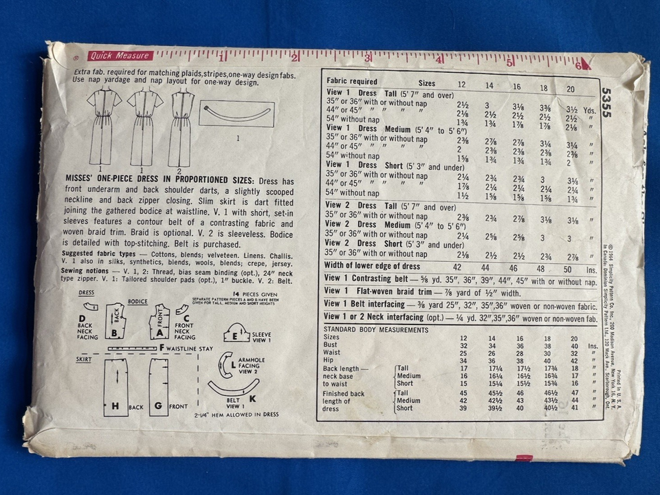 1960-70s VTG Simplicity Dress Sewing Pattern Lot 3472/7994/5291/7376 ...