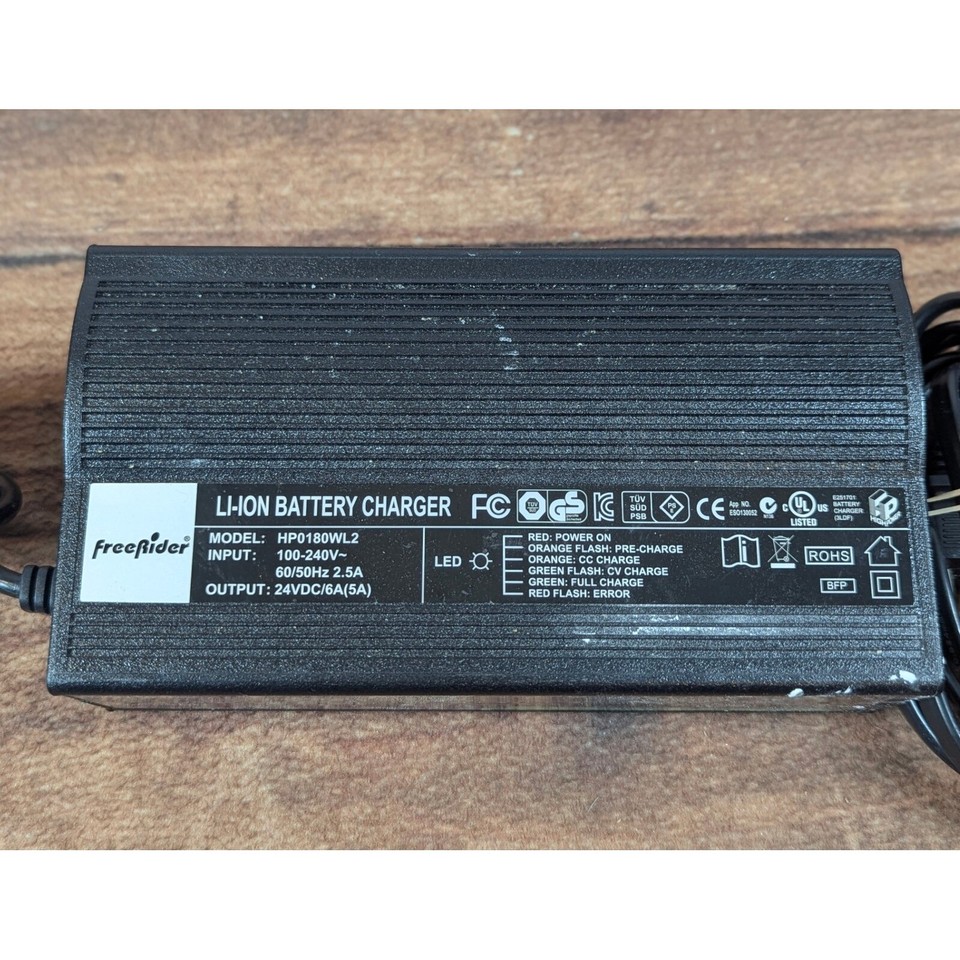 FreeRider Li-Ion Battery Charger 24V 6A Mobility Scooter Power Supply ...