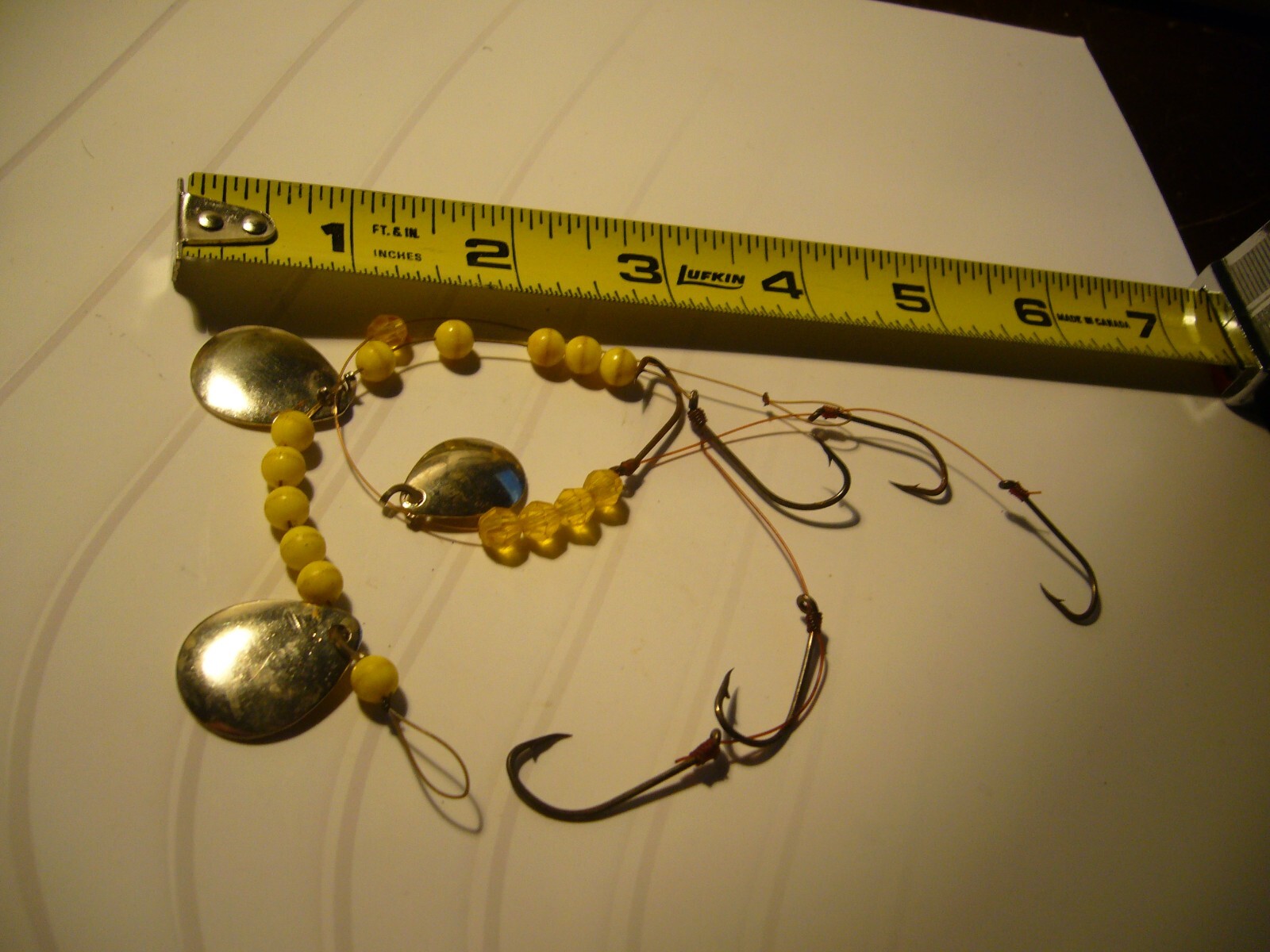 Beaded Fishing Lure and Spinners, 6 Hooks 3 Spinners | eBay