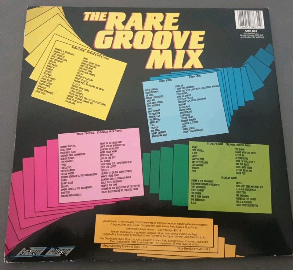 The Rare Groove Mix - Various Artists - 2LP Gatefold UK 1988 SMR863 ...