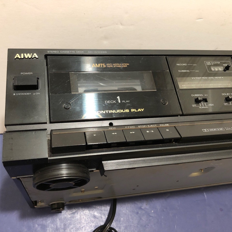 VINTAGE AIWA AD-WX333 Stereo Dual Cassette Deck Tested & Working | eBay