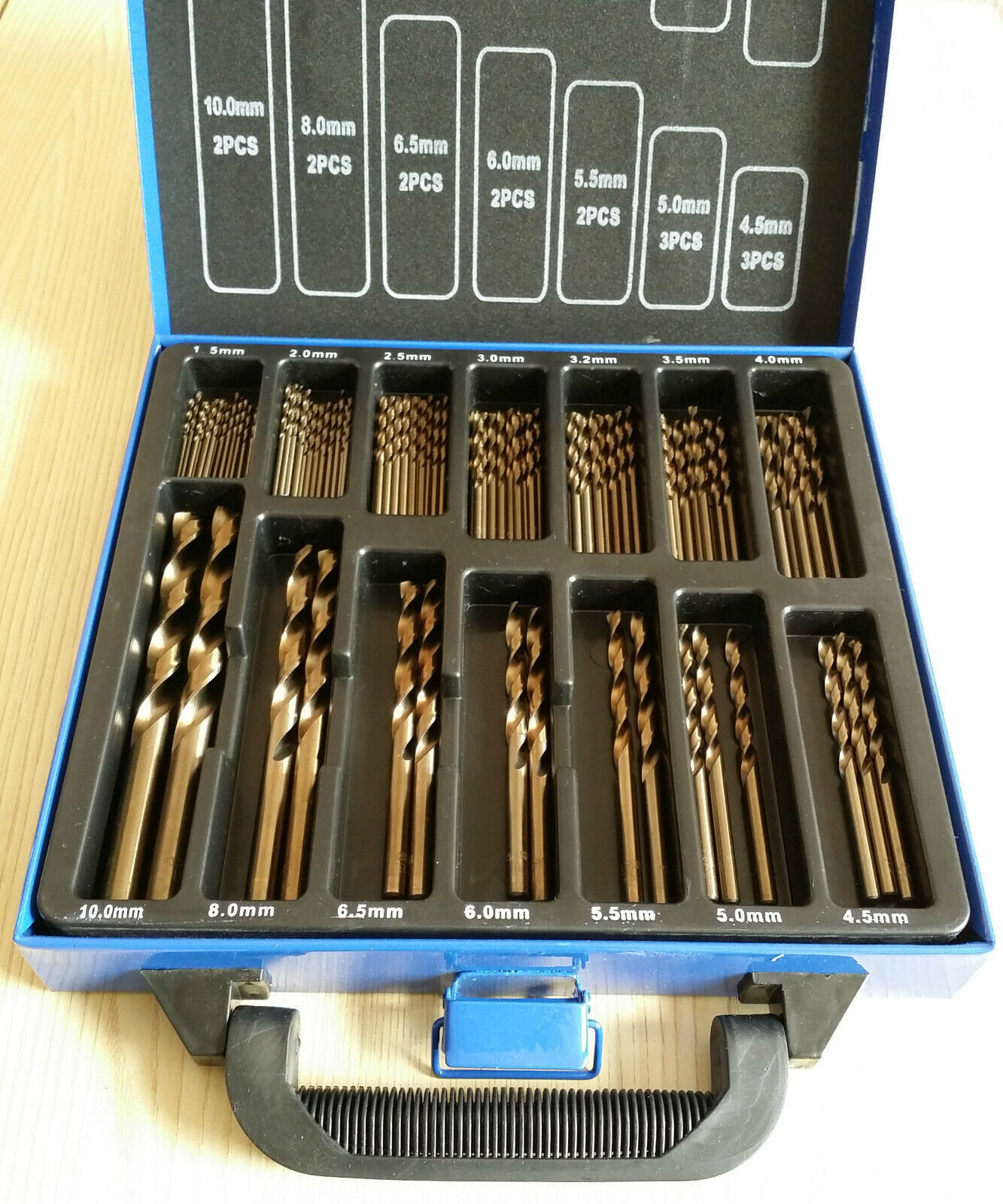 99 Piece Cobalt HSS-Co Drill Bit Set for Stainless Steel Inox 5% M35 ...