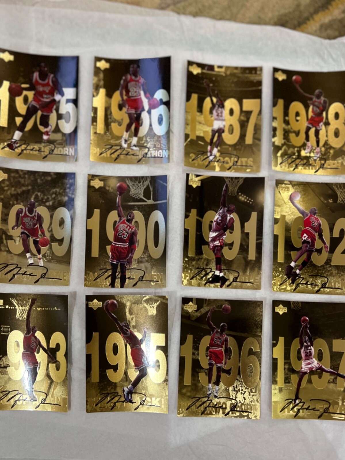 Michael Jordan Upper Deck Gold Refractor Cards Full Set of 12 - Mint | eBay