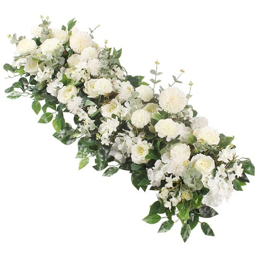100cm Artificial Flower Row Wedding Flower Wall Arrangement Silk Rose ...