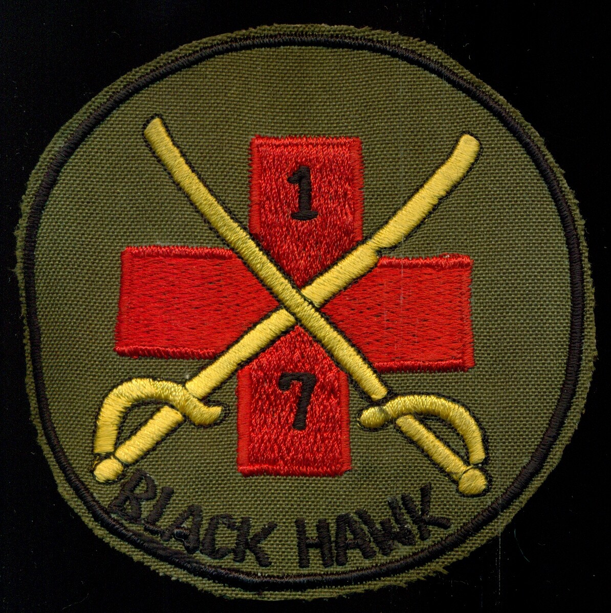 Original US Army 7th Squadron 1st Air Cavalry Black Hawk Vietnam Patch ...