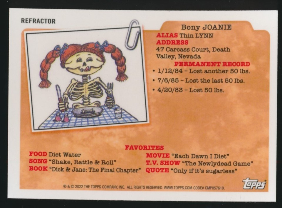 IRON NAT NERD 212A 2022 GPK Garbage Pail Kids Chrome Series 5 REFRACTOR ...