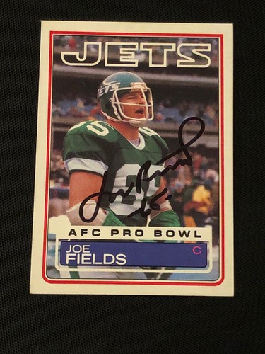 JOE FIELDS 1983 TOPPS SIGNED AUTOGRAPHED CARD #340 NEW YORK JETS | eBay
