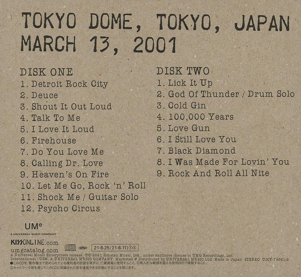 Kiss Live 2SHMCD Off The Soundboard Tokyo 2001 Paper Slv. OBI NEW | eBay