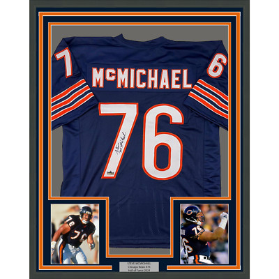 Framed Facsimile Autographed Steve McMichael 35x39 Chicago Blue Reprint ...