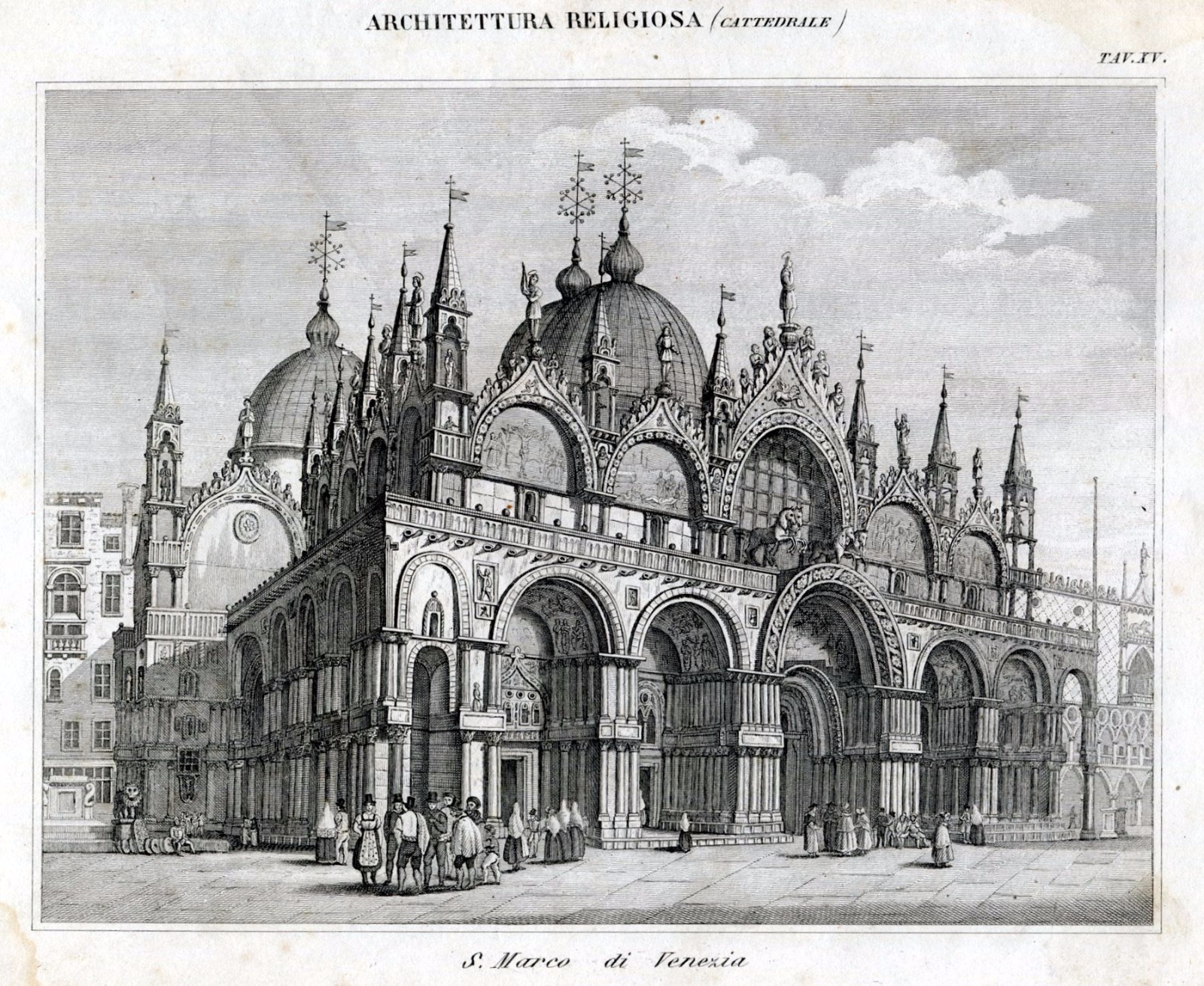 Venezia: Basilica di San Marco.Incisione su Rame.Copperplate ...