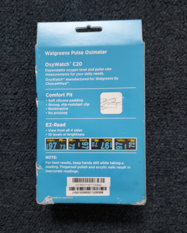 Walgreens Pulse Oximeter Comfort Fit EZ-Reed Yellow 311917130644| eBay