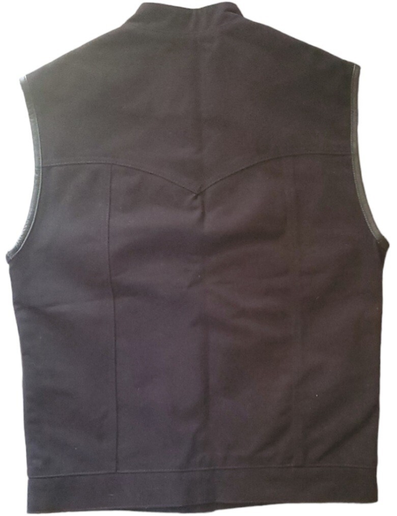 Made By Lil Joes Leather "Denim Vest" Size SMALL | eBay