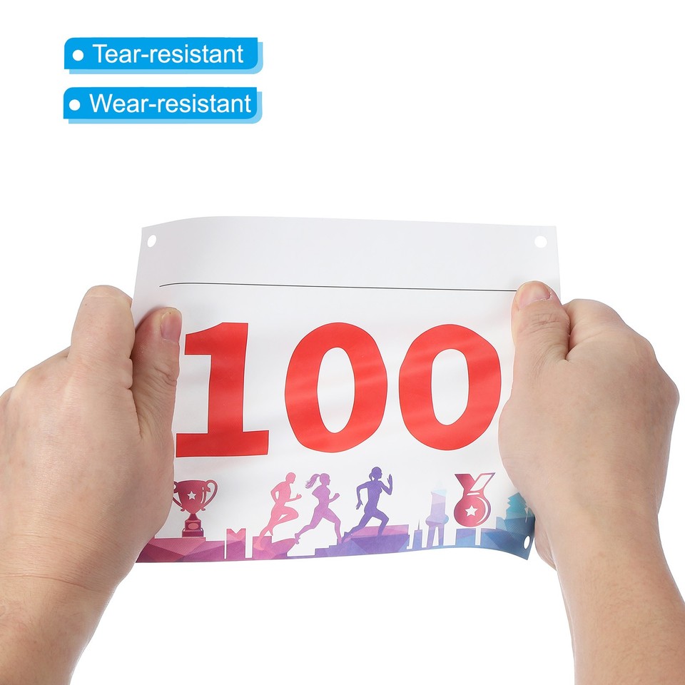 Running Bib Number 7x6 Inch, 1-400 Medals Waterproof Competitor Number ...