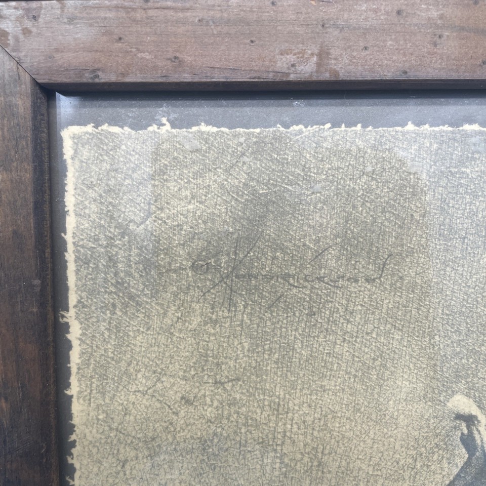 Framed Sepia Print Woman Bathing By R. Hendrickson With Rustic Wooden ...