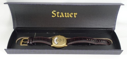 Men Stauer Dashtronic Jump Hour Watch 21 Jewels/Automatic/Gold Tone ...