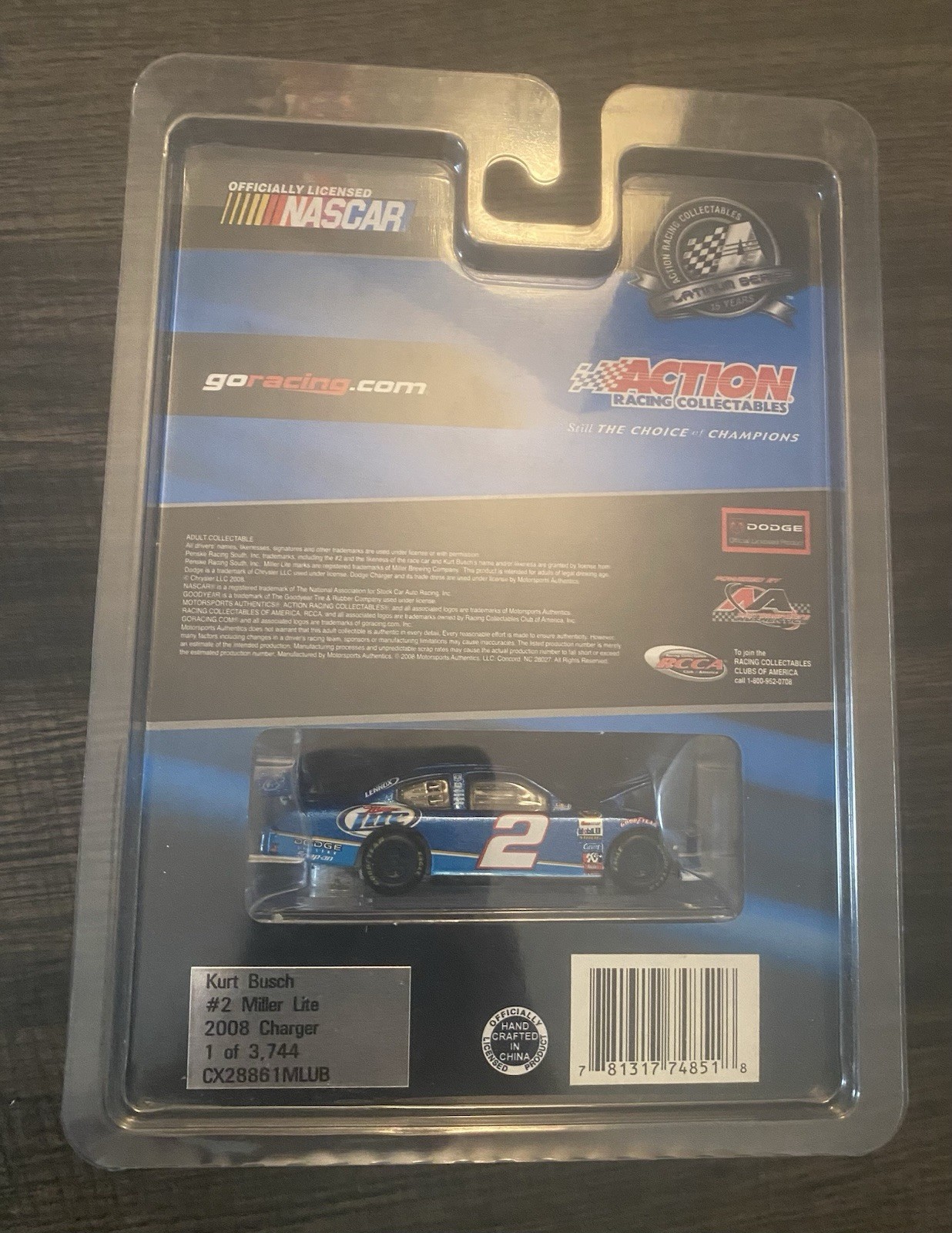 2008 Kurt Busch #2 Miller Lite COT HO Drivers Select 1/64 NASCAR ...